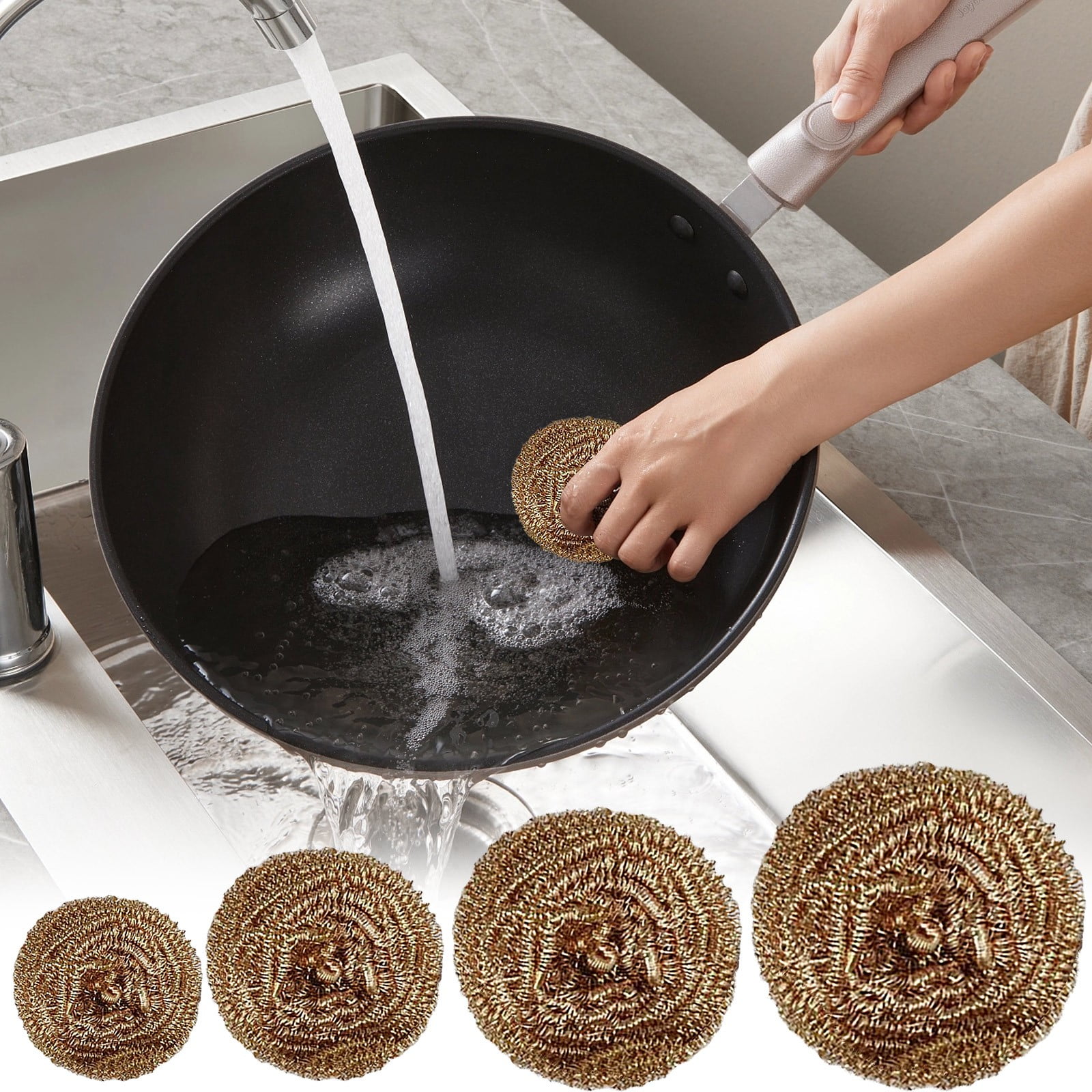 Basdi Steel Wool, Copper Scouring Sponges - Heavy-Duty Stainless Steel ...