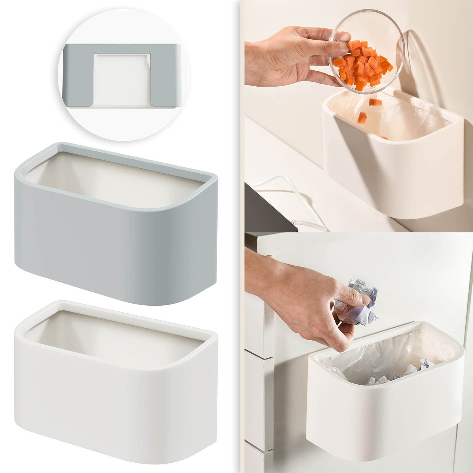 Basdi Wall Mounted Trash Can, Hanging Trash Can - Mini Wall-Mounted Bin ...