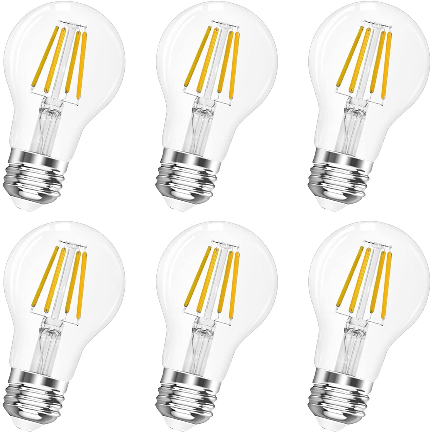 Base Dimmable Edison LED Bulb, 4W(40 Watt Equivalent) Stepless Dimming ...