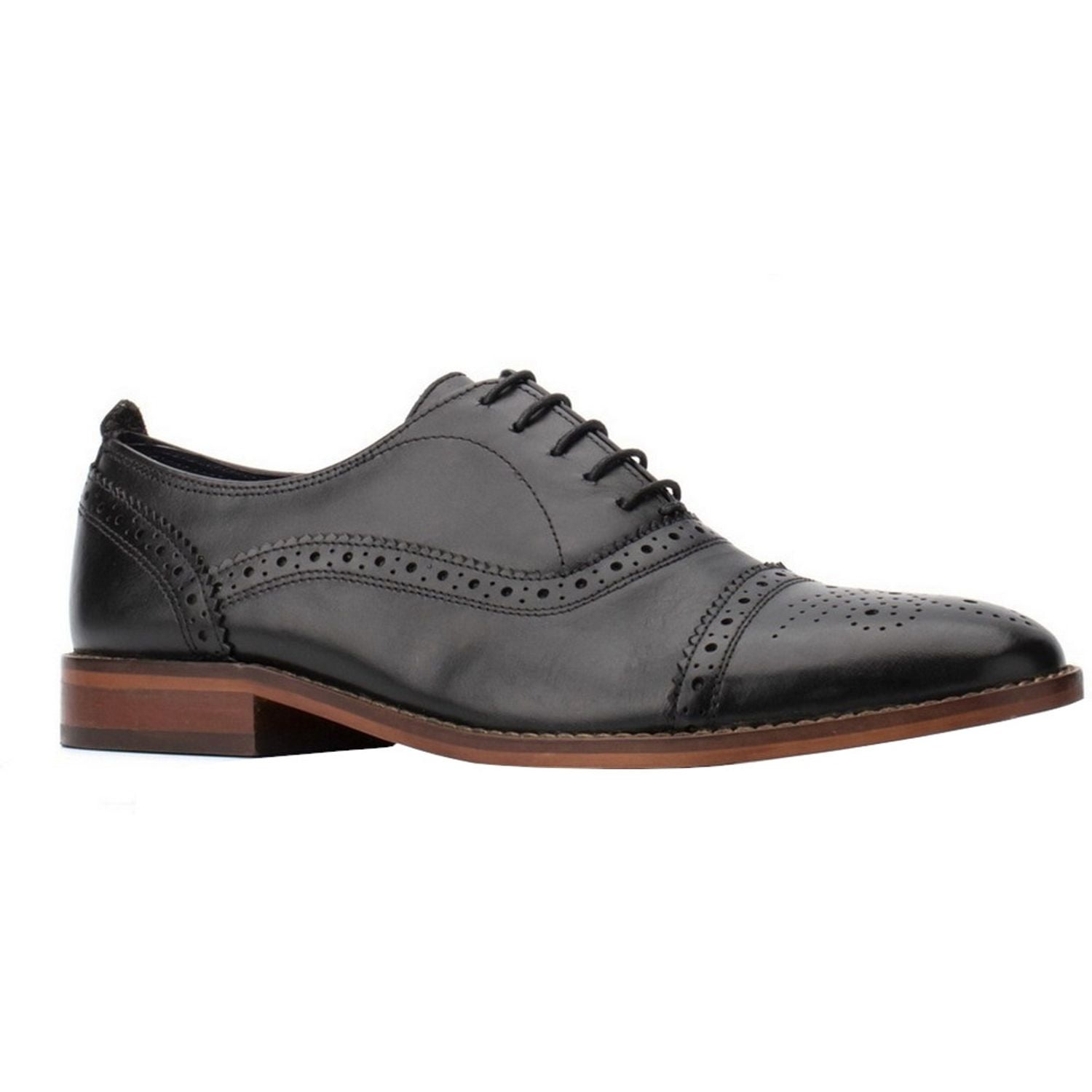 Base London Mens Cast Waxy Lace Up Leather Brogue Shoe - Walmart.com