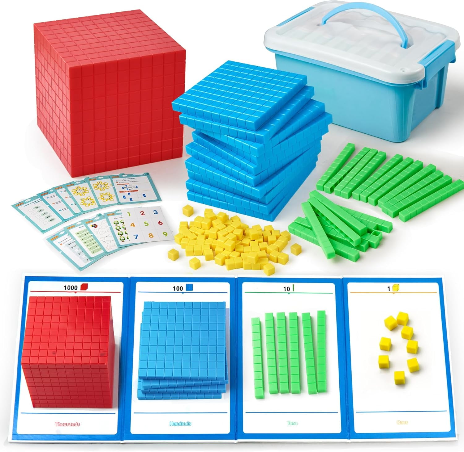Base Ten Blocks Plastic Math Manipulatives Kindergarten Counting Cubes ...