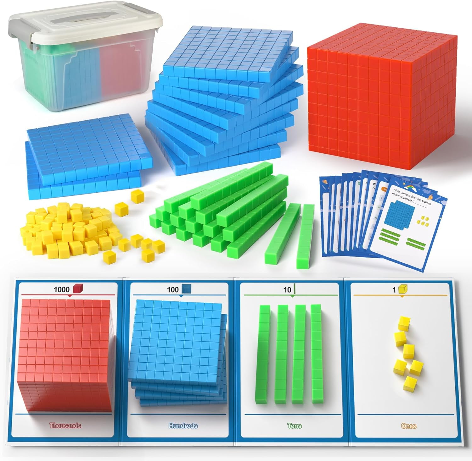 Base Ten Blocks with Place Value Chart - Math Manipulatives for Kids ...