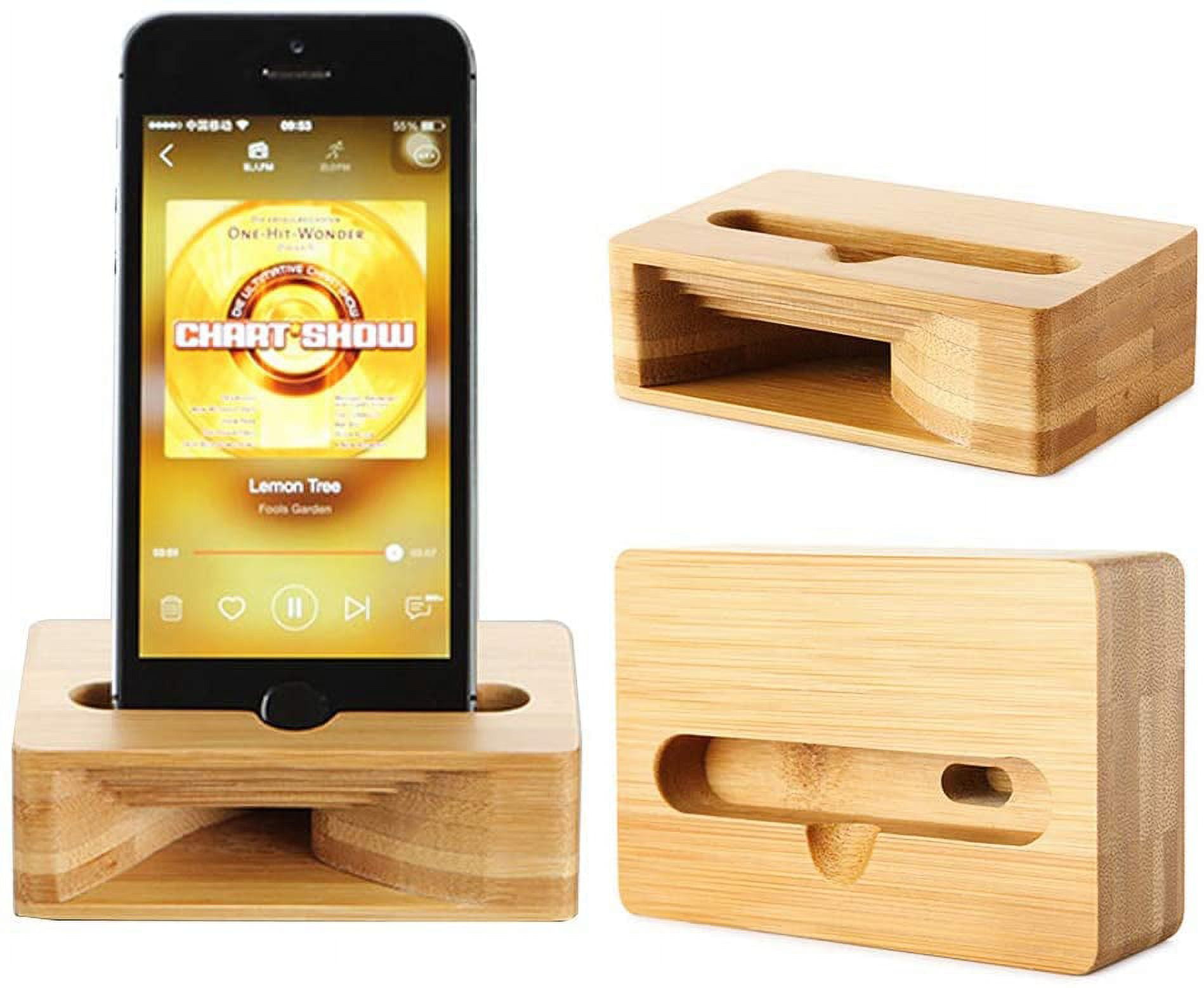 Base Wooden Mobile Phone Amplifier Bracket Solid Wood Lazy Bracket ...
