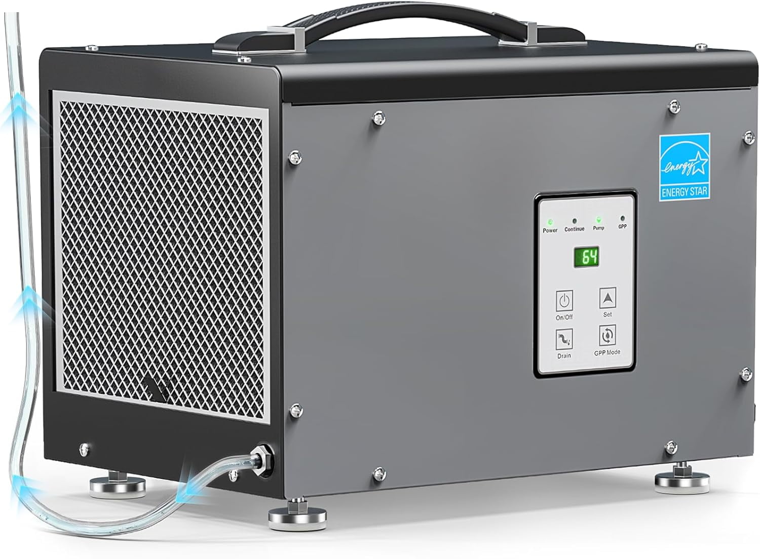 BaseAire 70 Pints Crawlspace Dehumidifier with Pump, Whole Home ...