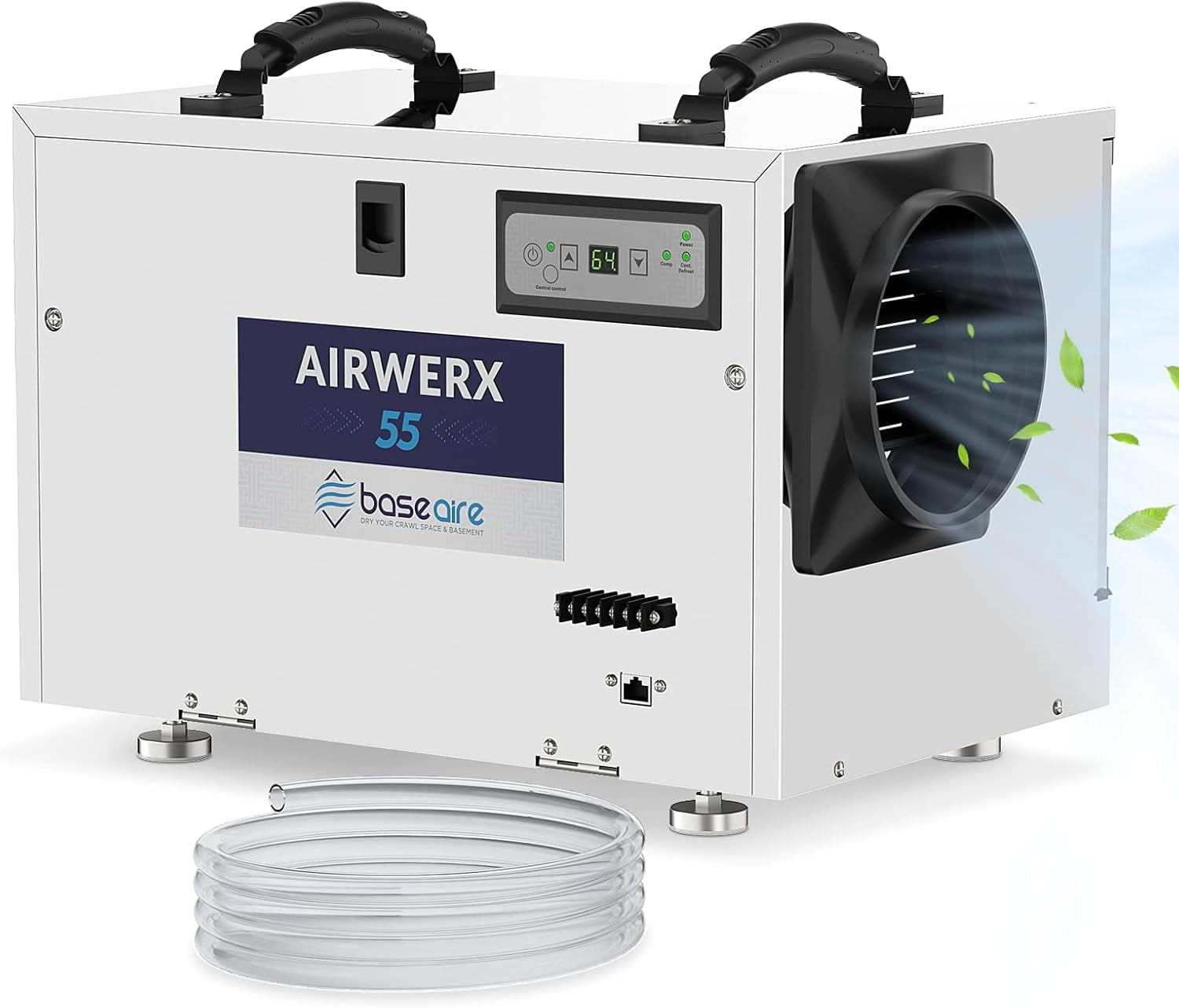 BaseAire Basement Crawl Space Dehumidifier 113 Pint with Continuous ...