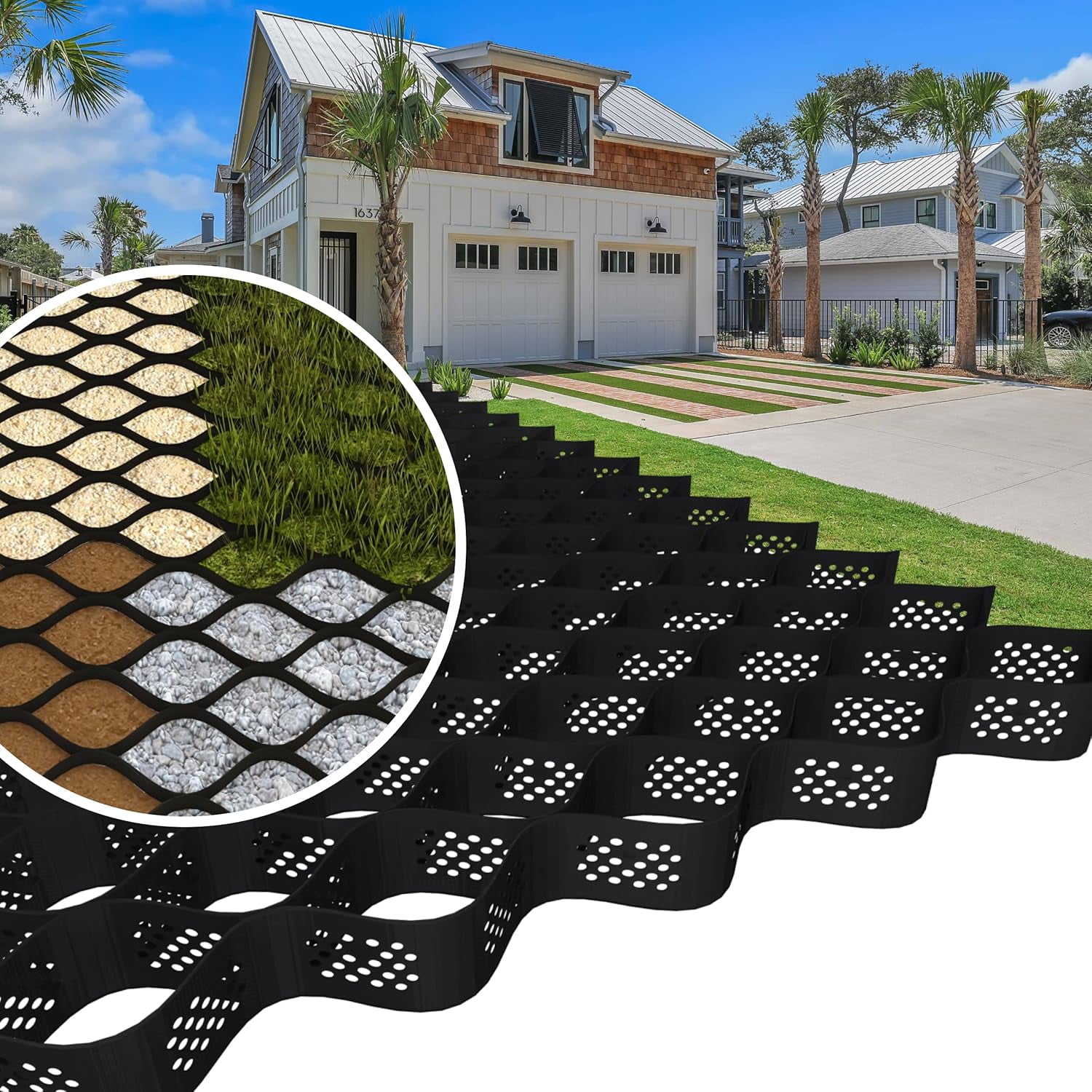 BaseCore HD™ 3" Geocell Ground Grid | 10x12 ft Commercial Grade Gravel ...