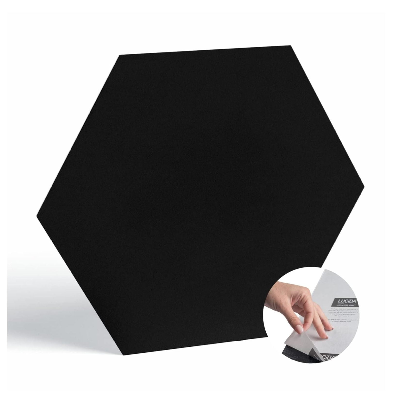BaseCore HEX Hexagon Vinyl Flooring Black 5.75" DIY Self Adhesive Textured Modern Floor Tile ...
