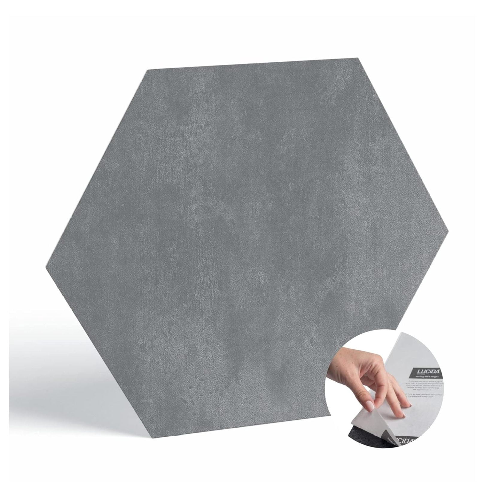 BaseCore HEX Hexagon Vinyl Flooring Gray 5.75" DIY Self Adhesive ...
