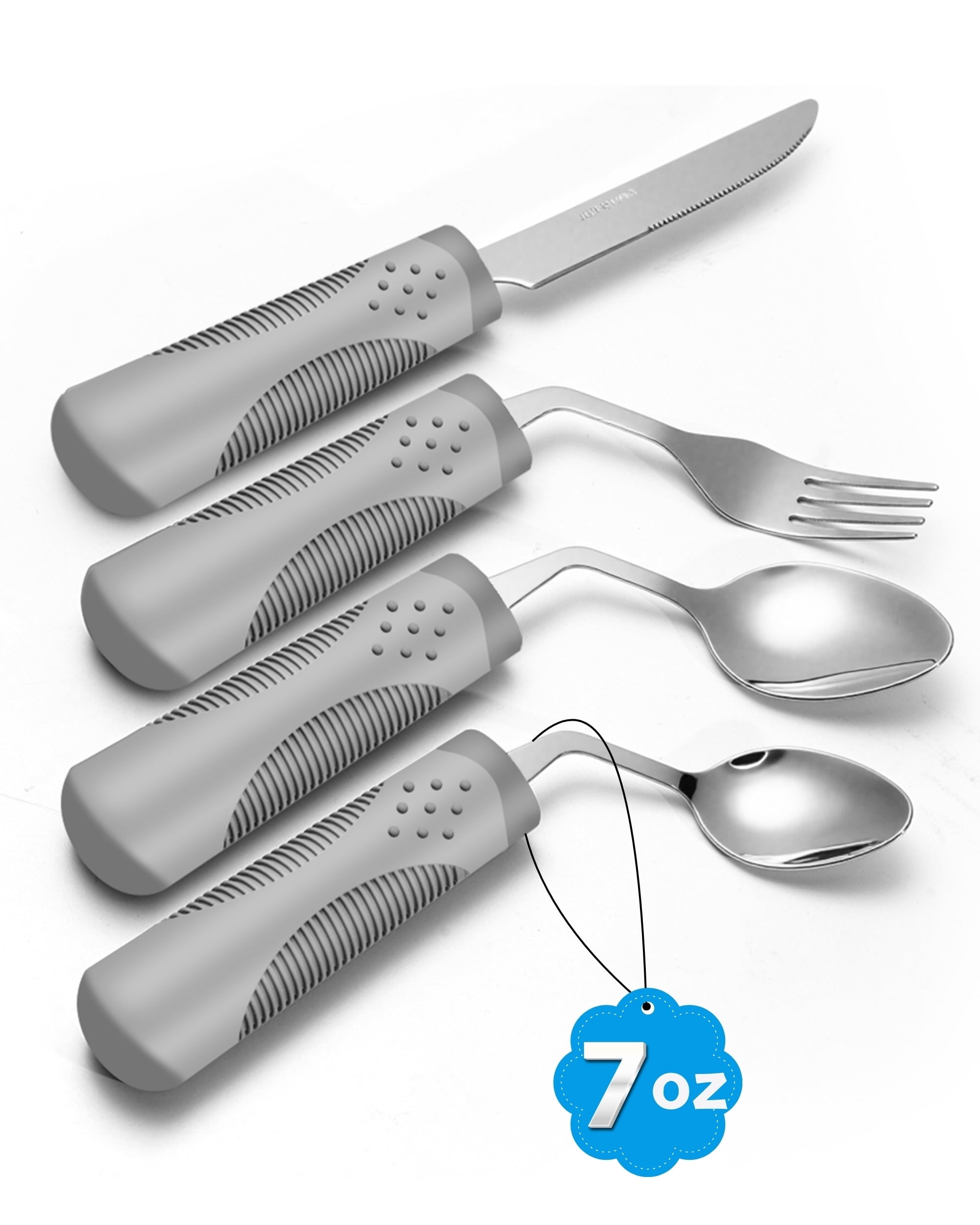 BaseSmall Adaptive Utensils (4-Piece Kitchen Set) Weighted 7 oz - 42 ...