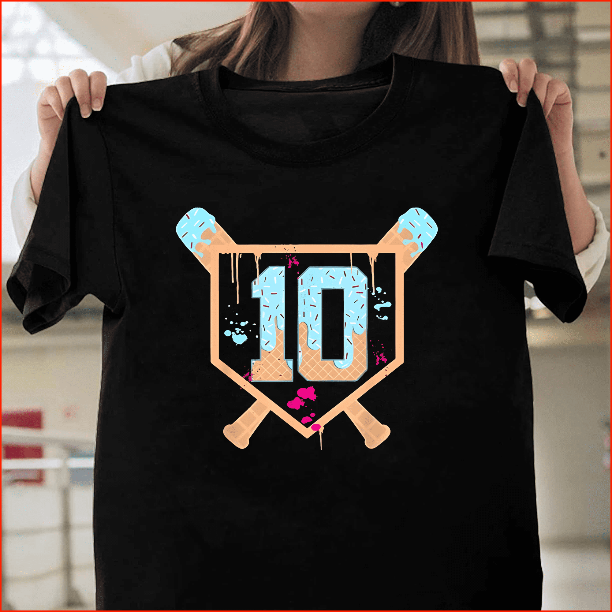 Baseball 10 Year Old Ice Cream Drip 10th Birthday Boy Sports Fun H315 ...