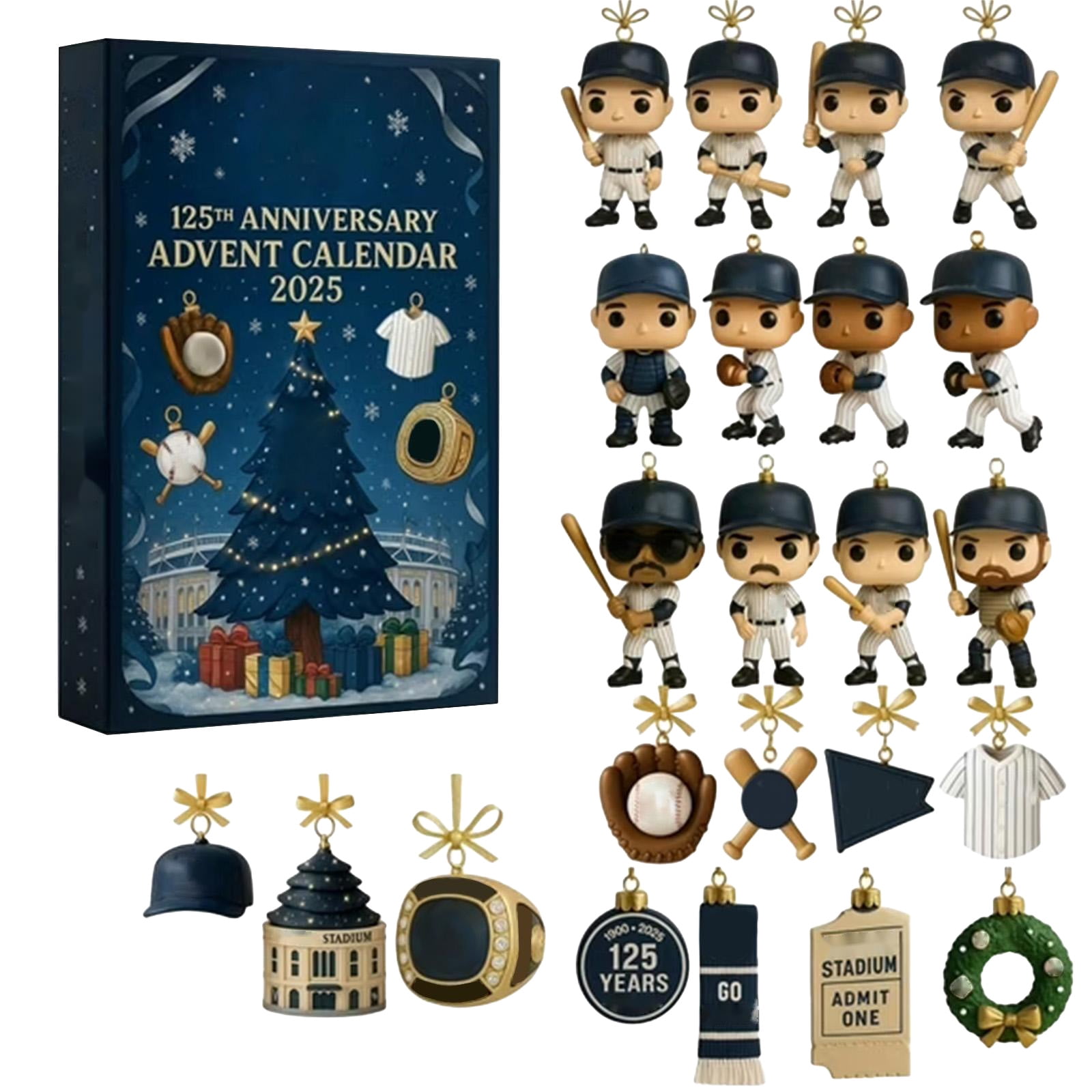 Baseball 125th Anniversary Advent Calendar Blind Box 24-Day Countdown ...