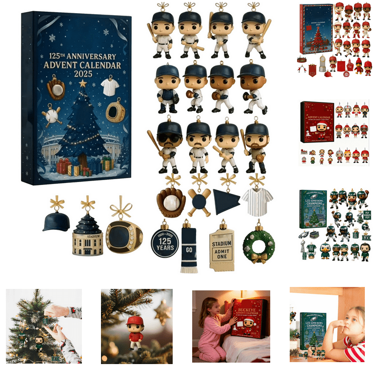 Baseball 125th Anniversary Advent Calendar Blind Box Baseball Holiday ...