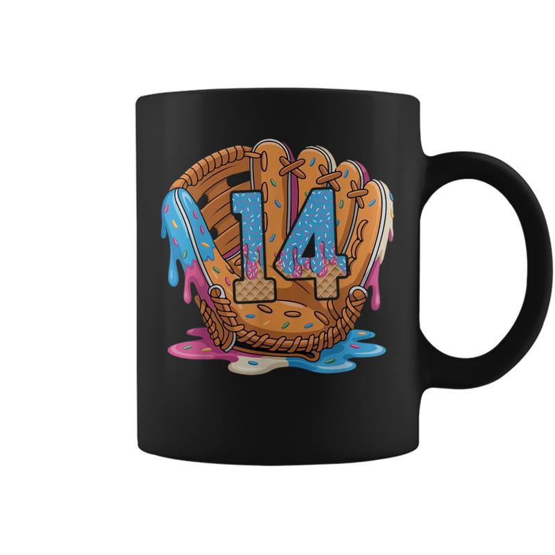 Baseball 14 Year Old Ice Cream Drip 14Th Birthday Boy Girl Coffee Mugs ...