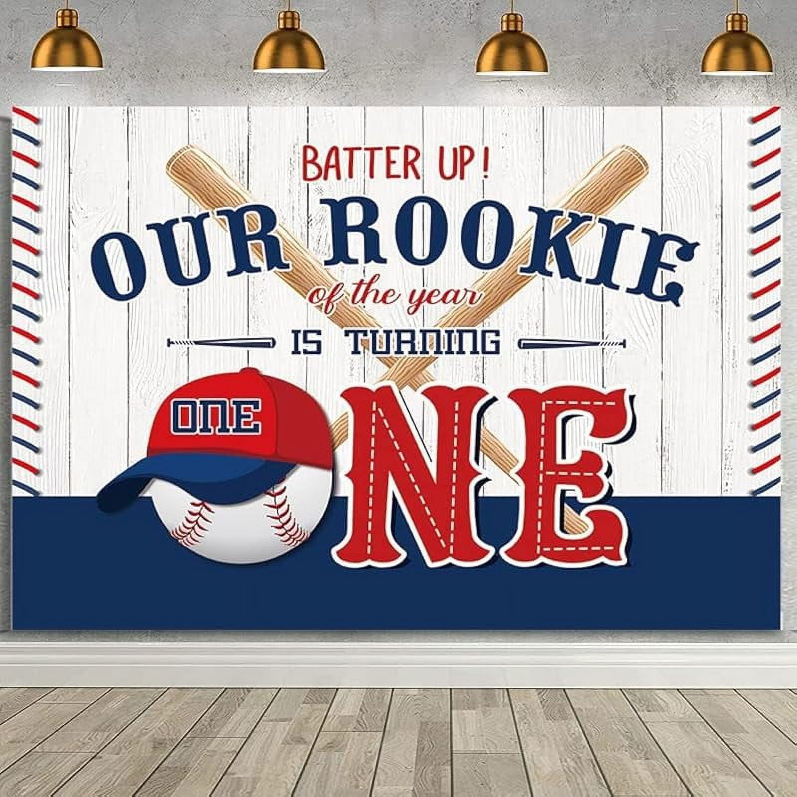 Baseball 1st Birthday Backdrop Baseball Birthday Party Decorations ...