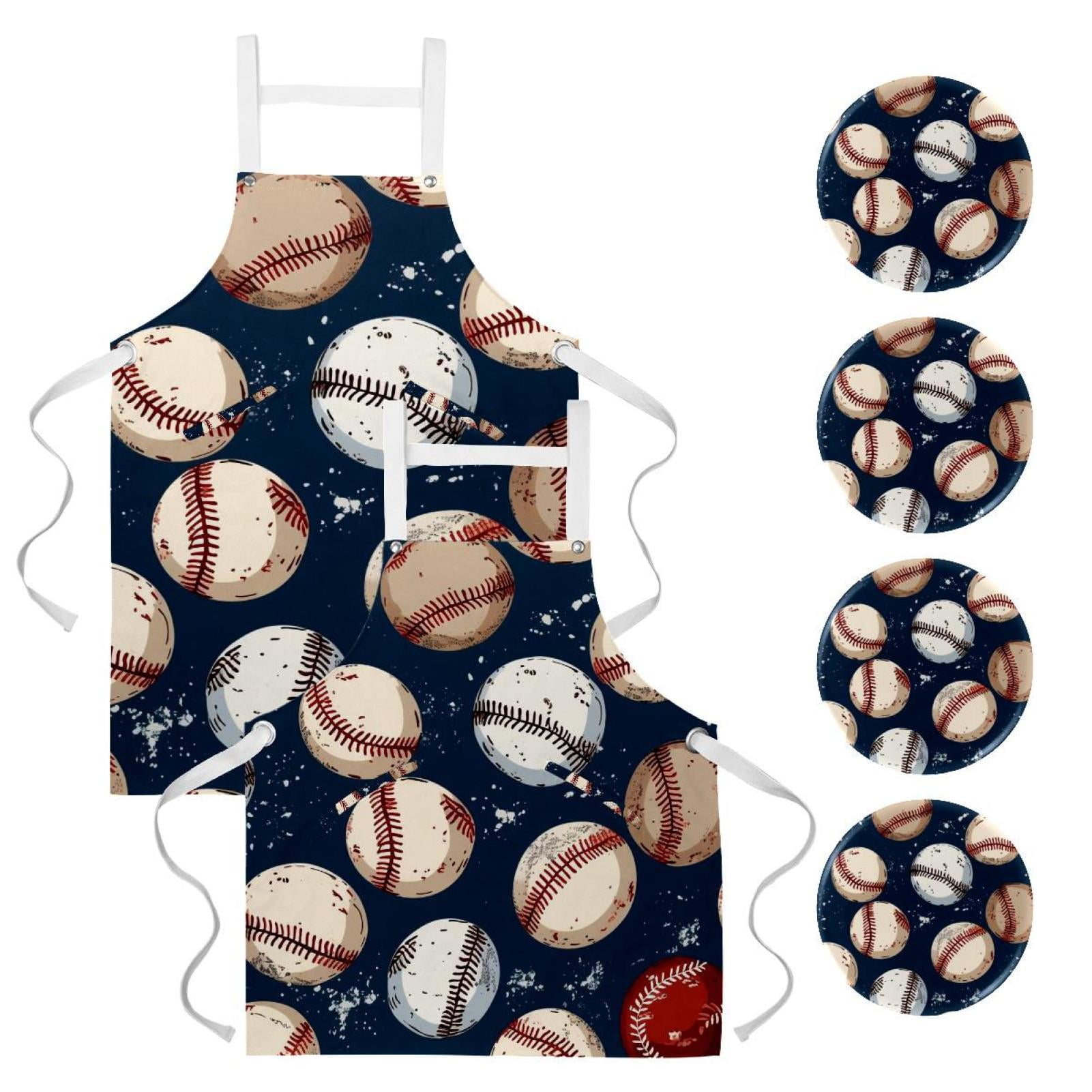 Baseball 2 Pack Waterproof Button Kit with Pockets and Badge for Apron ...