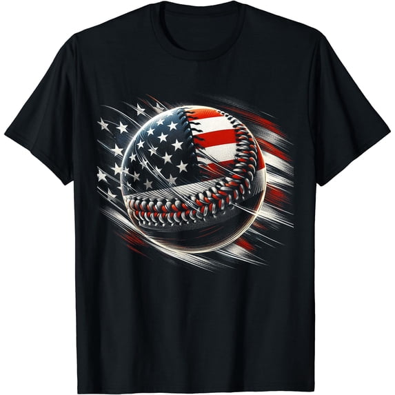 Baseball 4th Of July Men USA American Flag Boys Patriotic T-Shirt ...