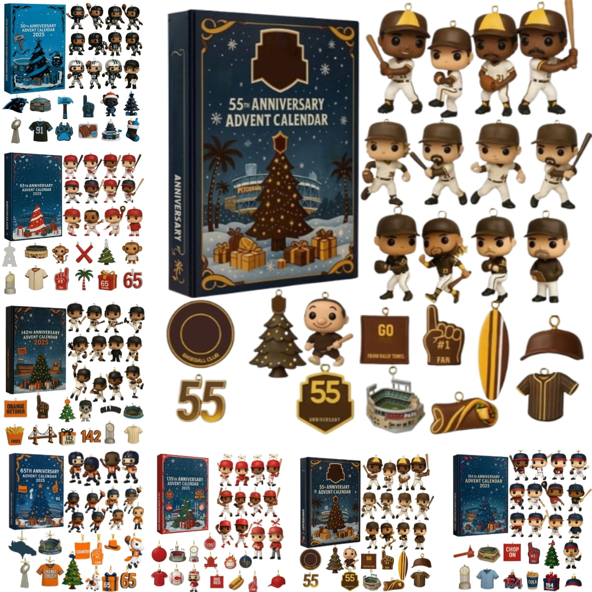 Baseball 55th Anniversary Advent Calendar Blind Box 24 Day Countdown ...