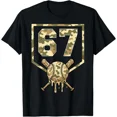 Baseball 67 Drip Ice Cream Dripping Six Seven Graphic Tee Shirt Style ...