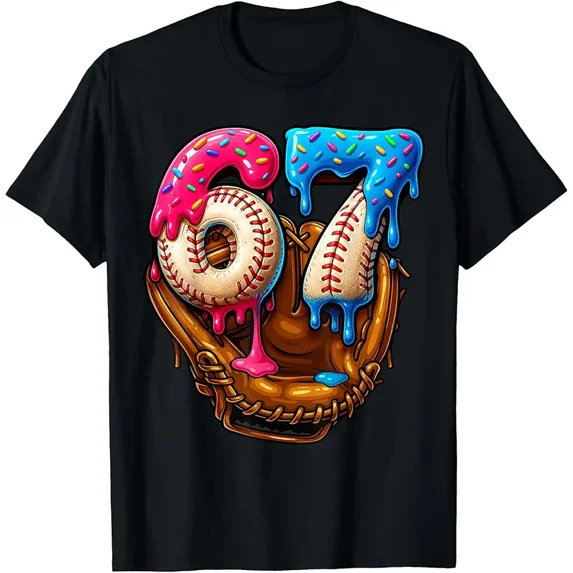 Baseball 67 Six Seven Funny 6 7 Meme Gen Alpha Meme Drip 6/7 T-Shirt ...