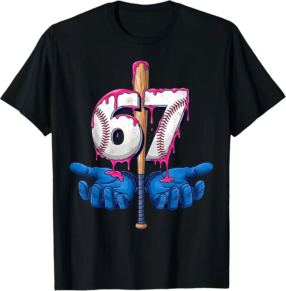 Baseball 67 Six Seven Funny Gen Alpha Meme Drip T-Shirt - Walmart.com