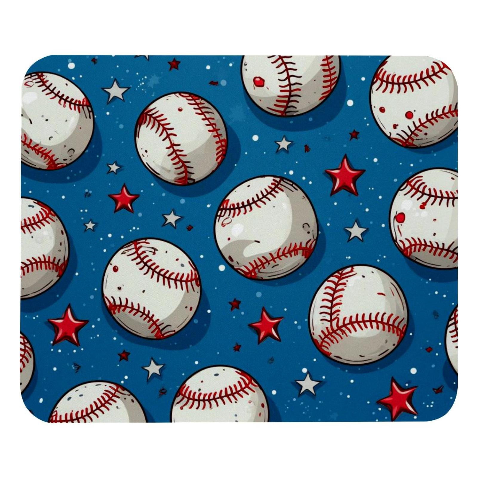 Baseball 8.3x9.8 Inch Square Desk Mat with Non-Slip Rubber Bottom for ...