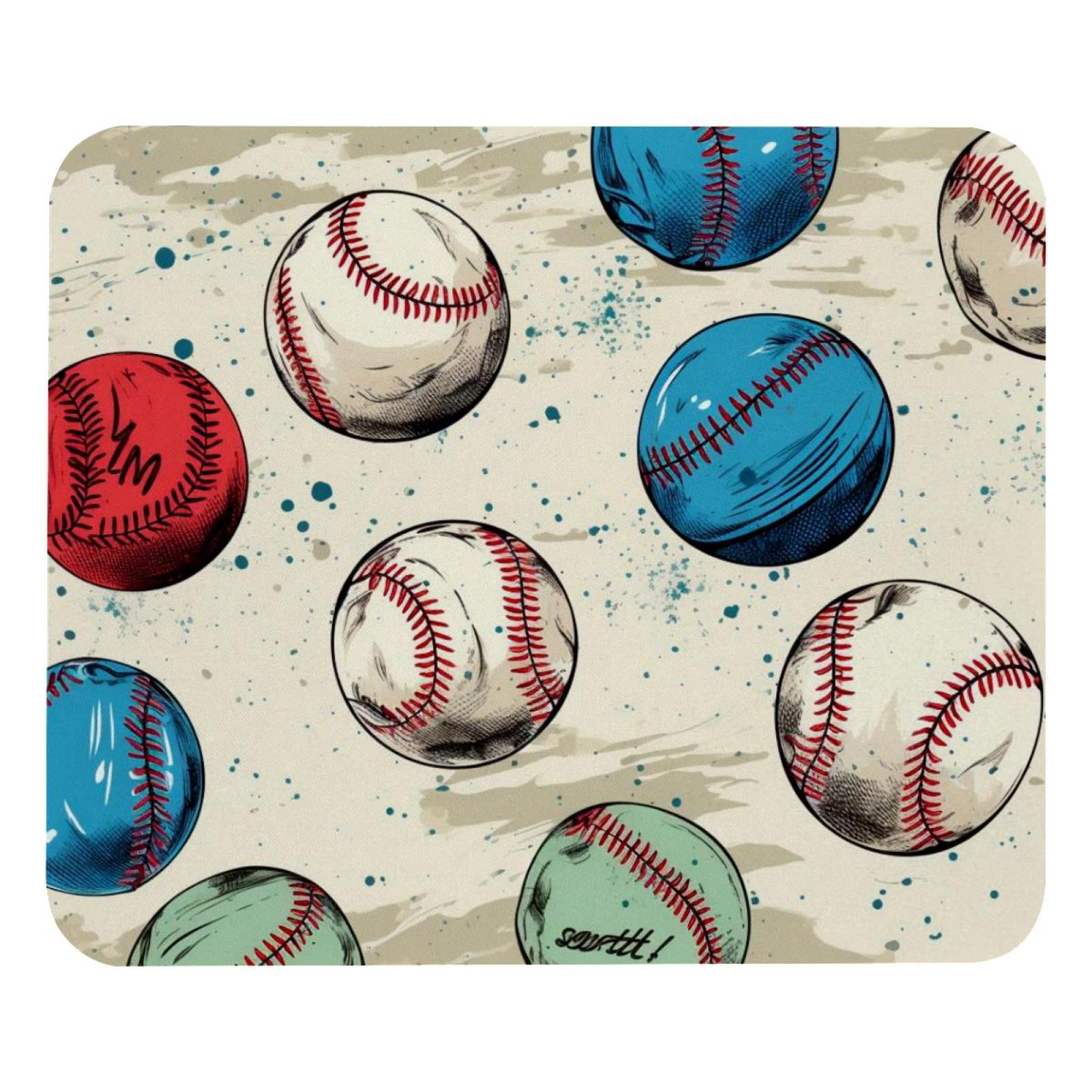 Baseball 8.3x9.8 Inch Square Gaming Mouse Pad with Non-Slip Rubber ...