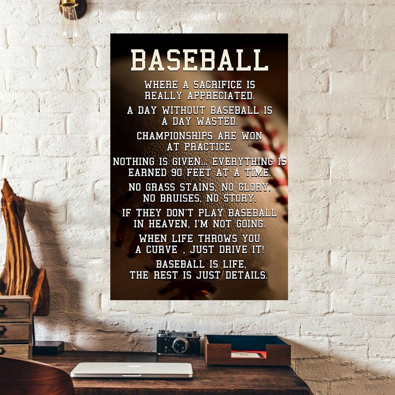 Baseball A Day Without Baseball Is A Day Wasted Poster 11 x 17 Inch ...
