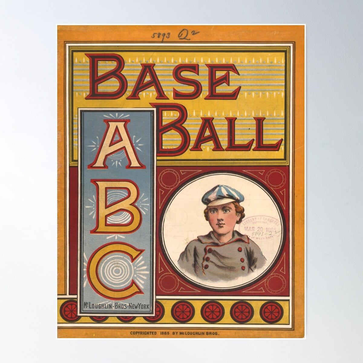 Baseball Abc 1885 - Vintage Book Illustration Series No. 1 - Digitally Edited Poster Wall Art ...