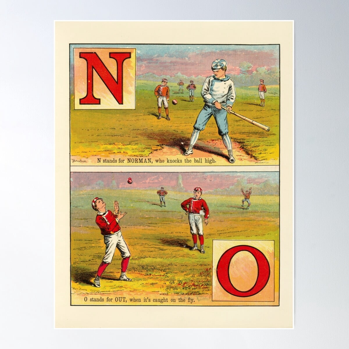 Baseball Abc 1885 - Vintage Book Illustration Series No. 10 - Digitally ...
