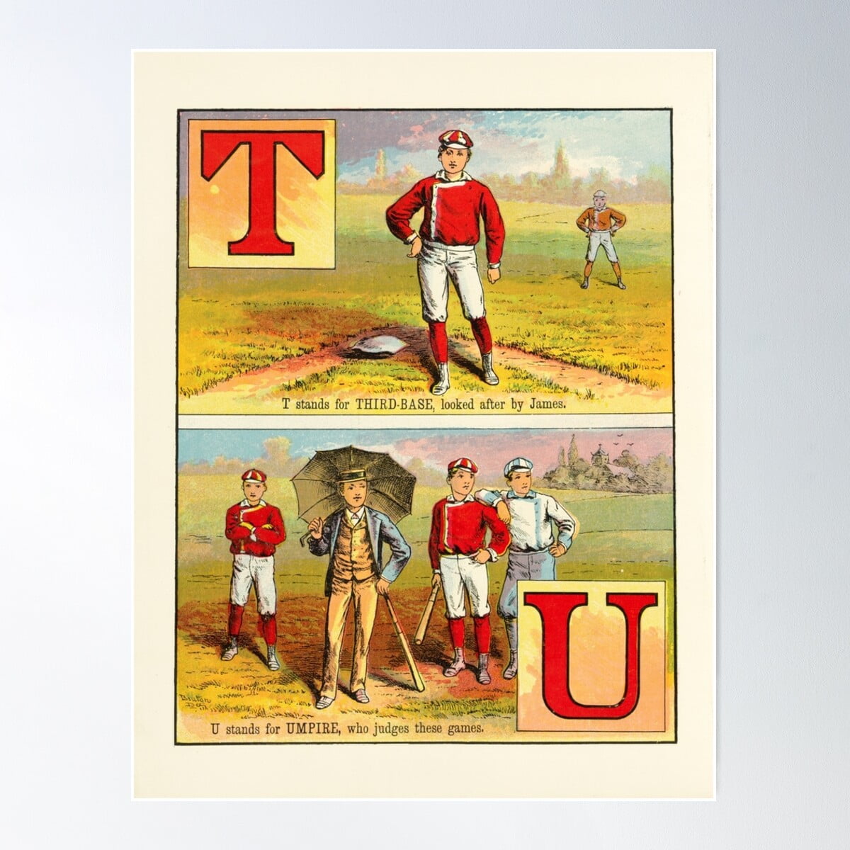 Baseball Abc 1885 - Vintage Book Illustration Series No. 13 - Digitally ...