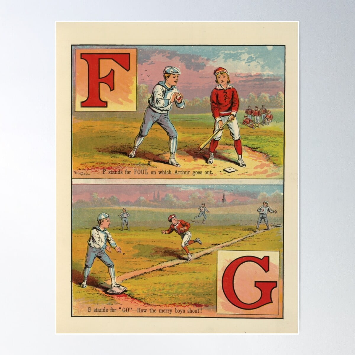 Baseball Abc 1885 - Vintage Book Illustration Series No. 6 - Digitally ...