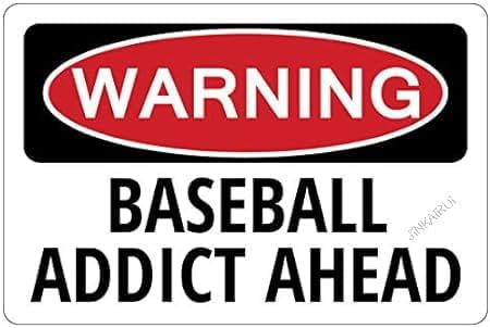 Baseball Addict Ahead Rustic Plate Retro Chic Metal Tin Sign Garage ...