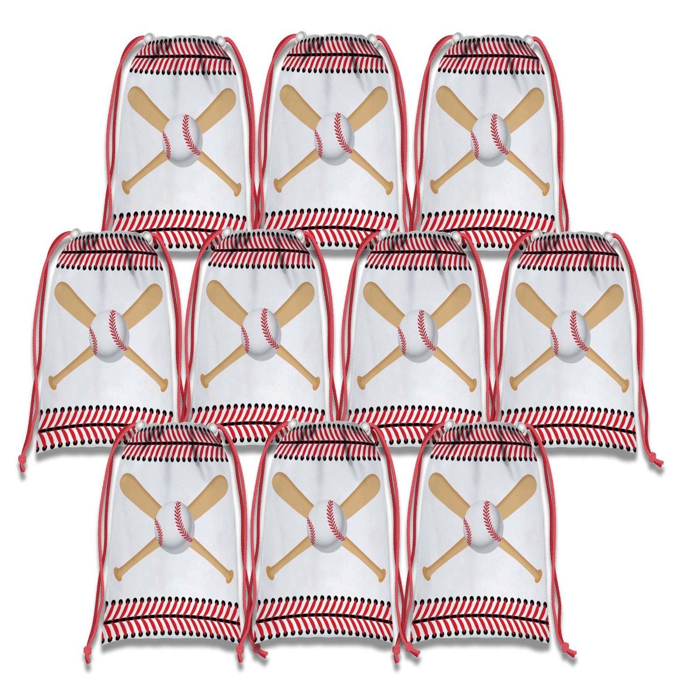 Baseball Adventure Drawstring Bags for Kids Party Favors - 10 Pack of ...
