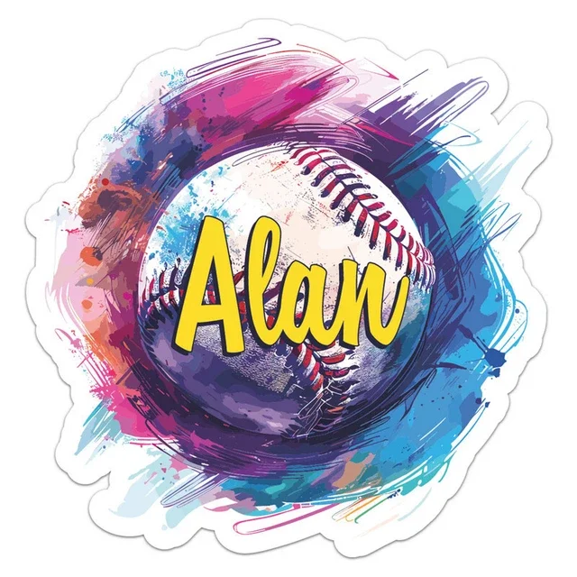Baseball Alan Sticker Phone Decal Water Bottle Stickers Car Decals ...