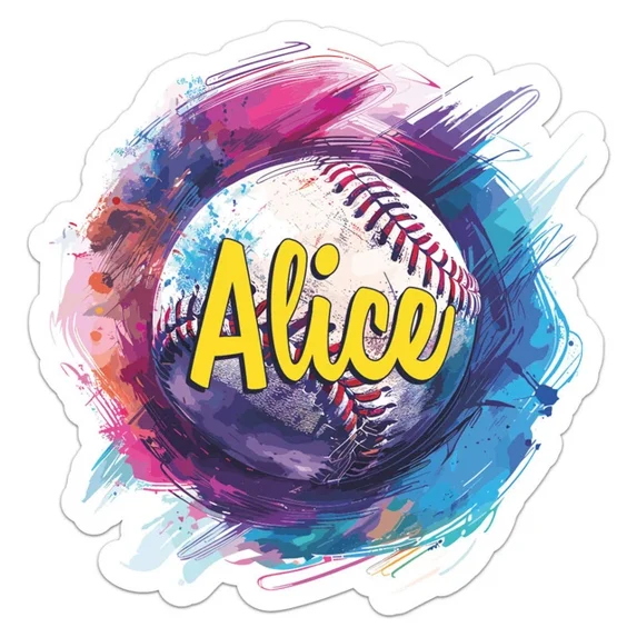 Baseball Alice Sticker Phone Decal Water Bottle Stickers Car Decals ...