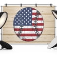 Baseball American Flag Backdrops for Photography, Rustic Wood Grain ...