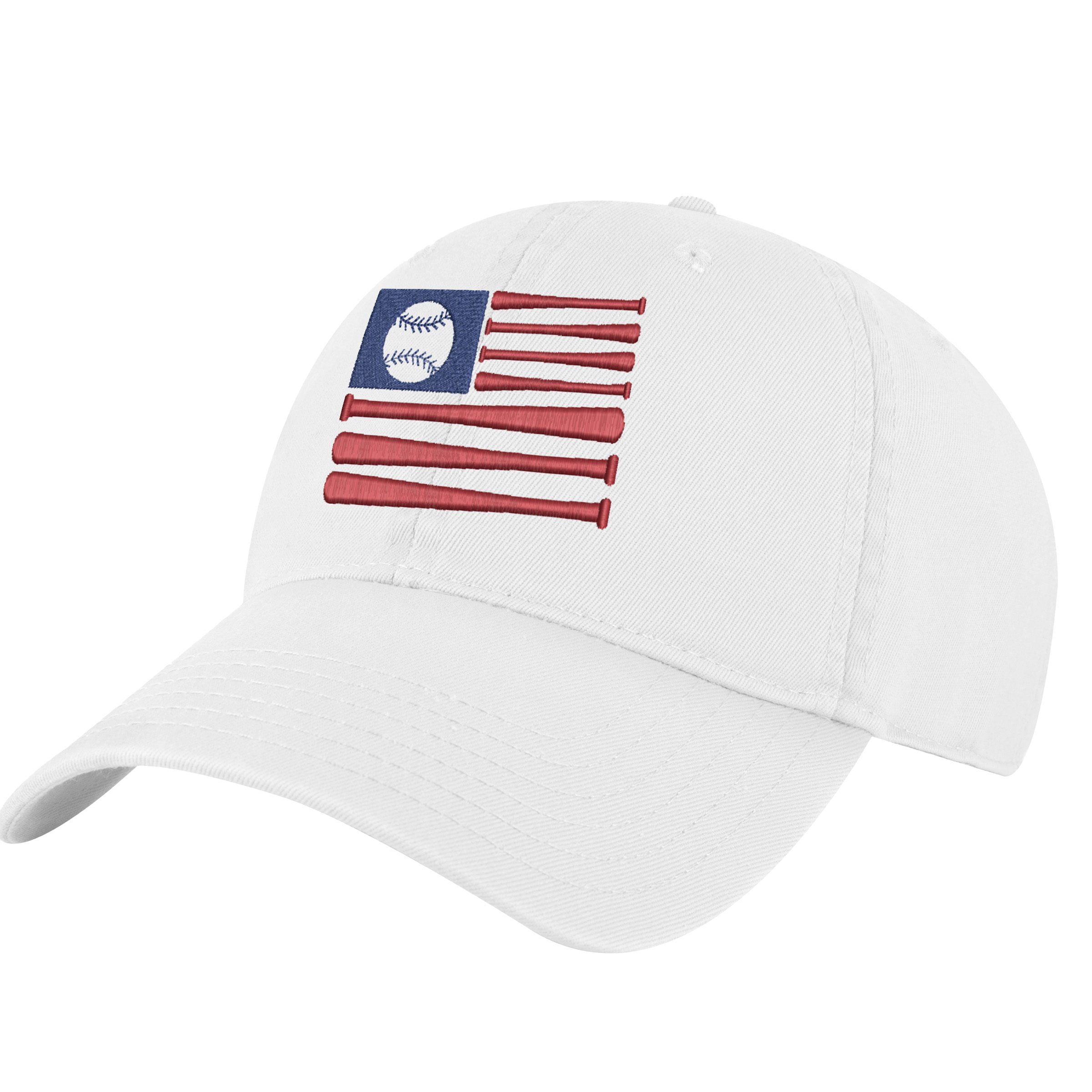 Flag Baseball Bat Hat – Patriotic Baseball Cap with Embroidered Bat ...