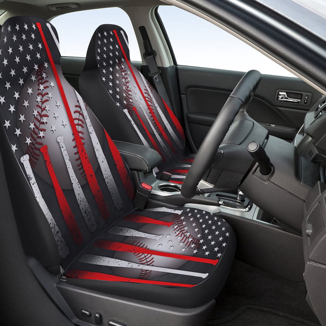 Baseball American Seat Covers Cars, Car Truck SUV 2 Piec - Walmart.com