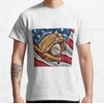 Baseball And Flag Wallpaper Classic T-shirt - Walmart.com