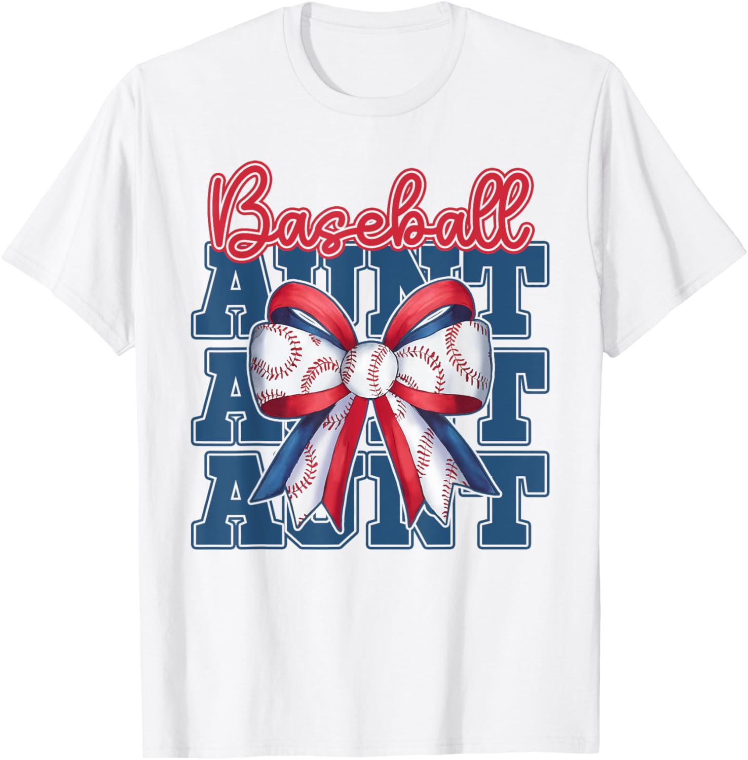 Baseball Aunt Coquette Bow Sport Auntie Day Game T-Shirt - Walmart.com