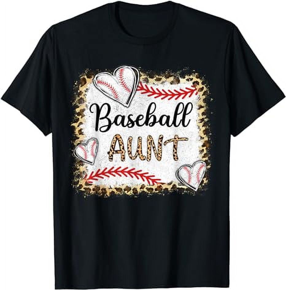 Baseball Aunt Leopard Print Softball Baseball Player T-Shirt - Walmart.com
