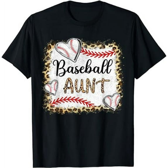 Baseball Aunt Leopard Print Softball Baseball Player T-Shirt - Walmart.com