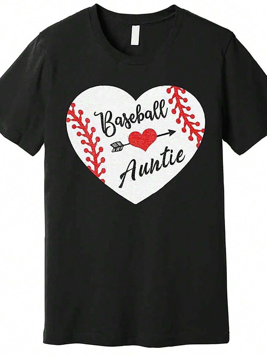 Baseball Auntie Aunt Heart Softball Premium T-Shirt 558110 Funny Men'S ...