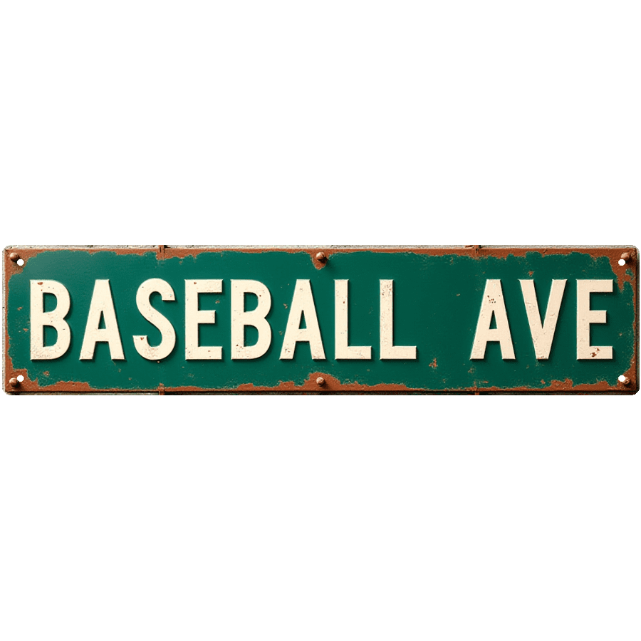 Baseball Avenue Tin Sign - 16x4 Inch - Ideal for Sports Room, Garage ...