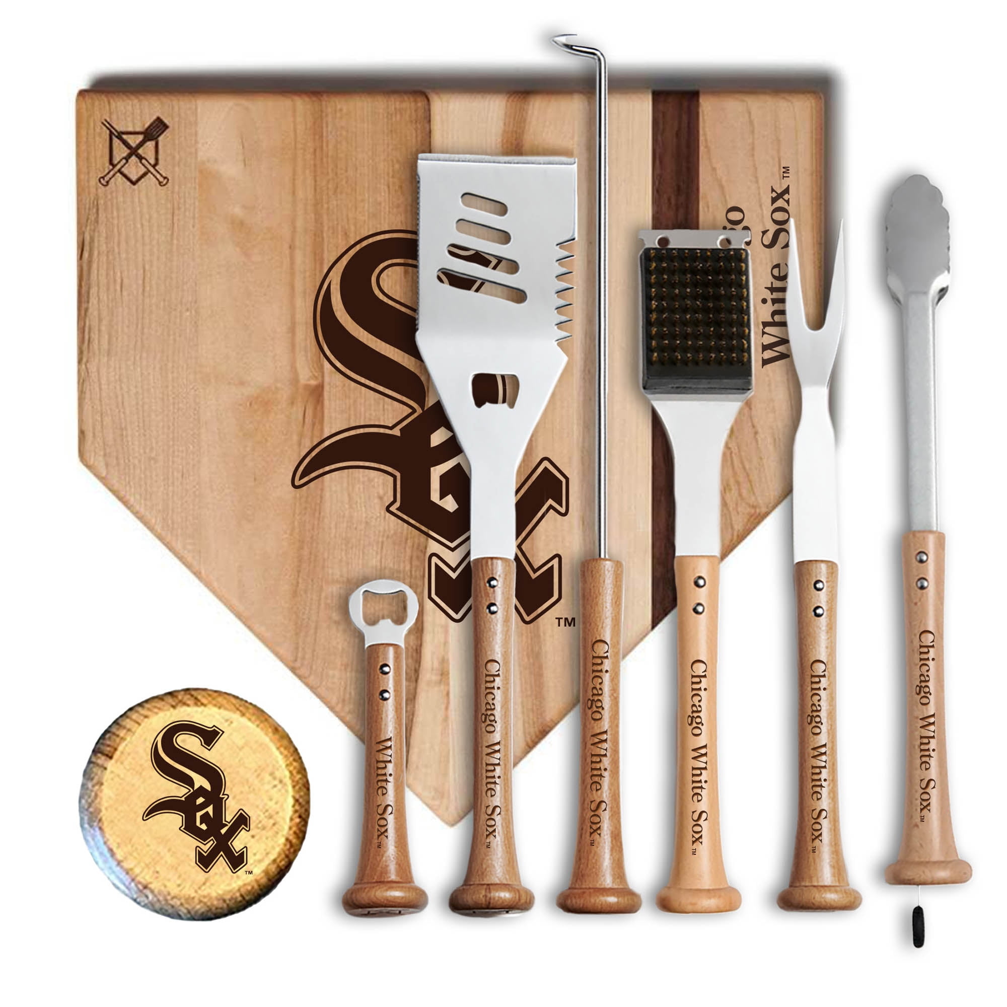 Baseball BBQ Chicago White Sox MVP 17- Cutting Board & 6-Piece BBQ ...