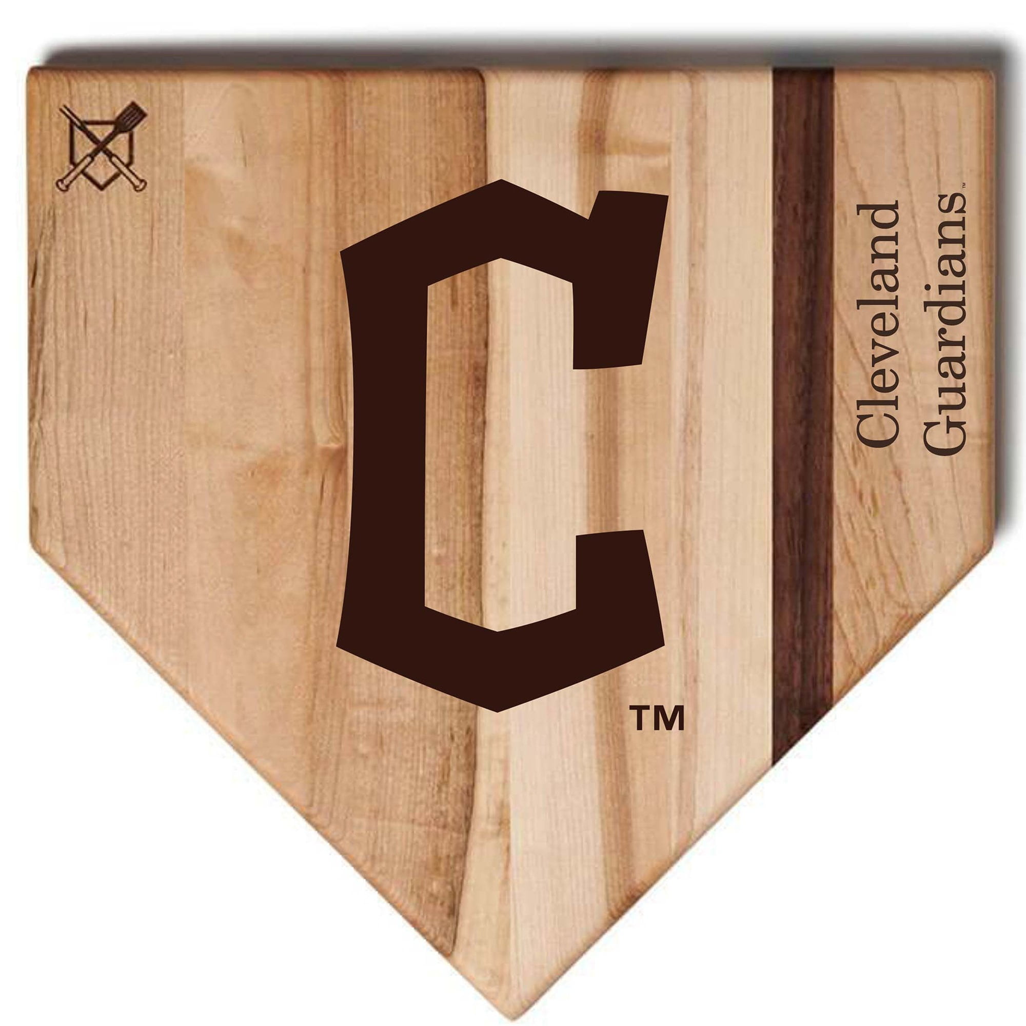 Baseball BBQ Cleveland Guardians 12'' x 12'' Home Plate Cutting Board ...