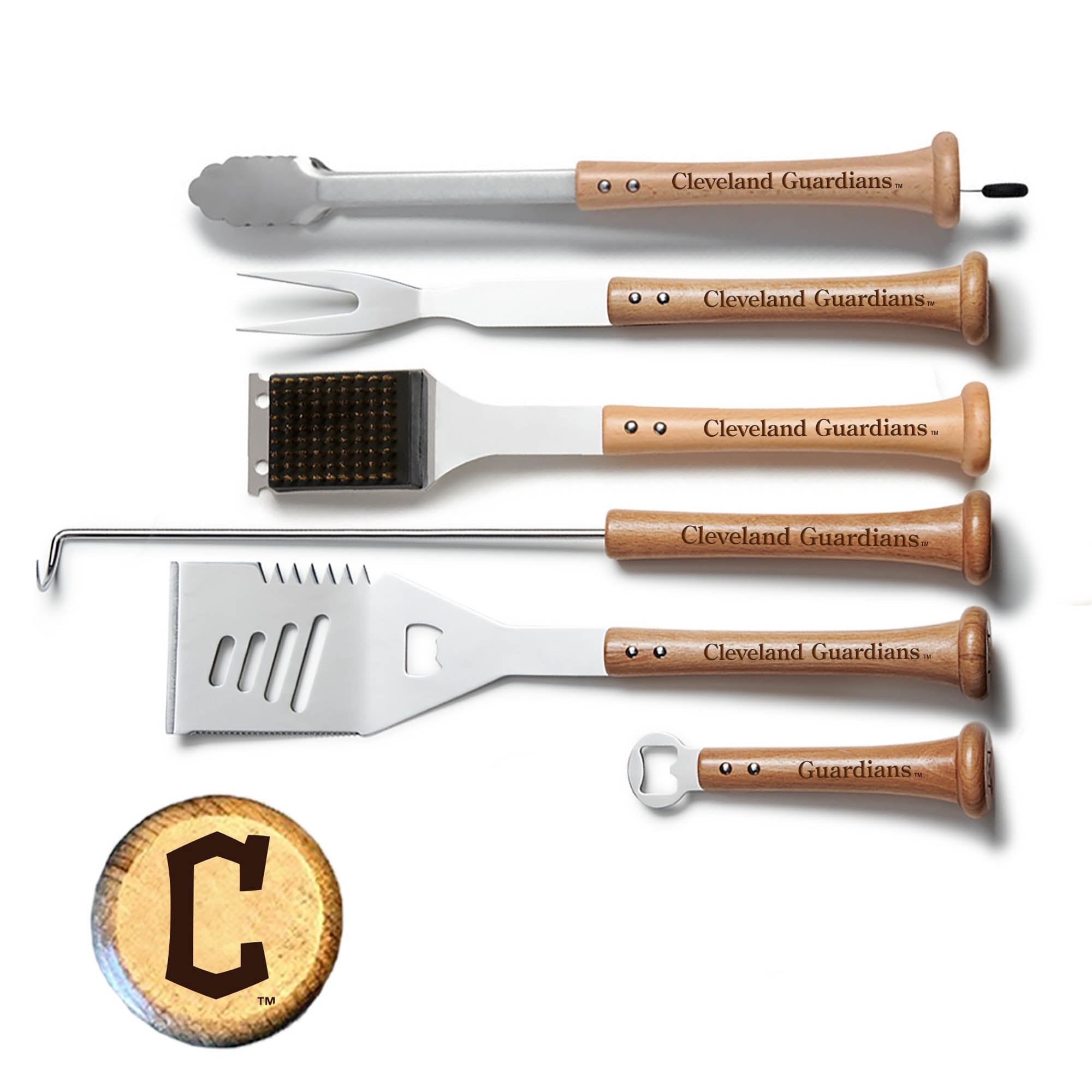 Baseball BBQ Cleveland Guardians 6-Piece BBQ Tools Grill Set - Walmart.com