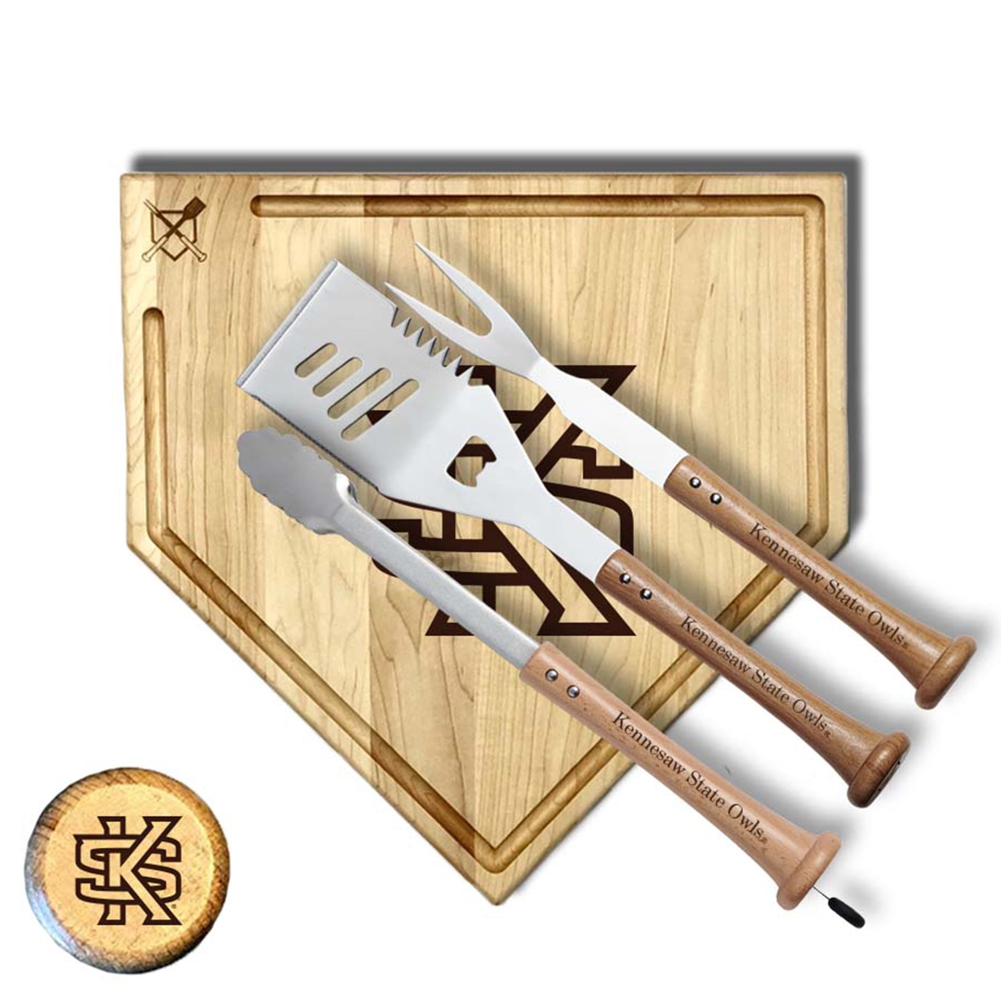 Baseball BBQ Kennesaw State Owls 17" Trough Silver Slugger Combo Set - Walmart.com