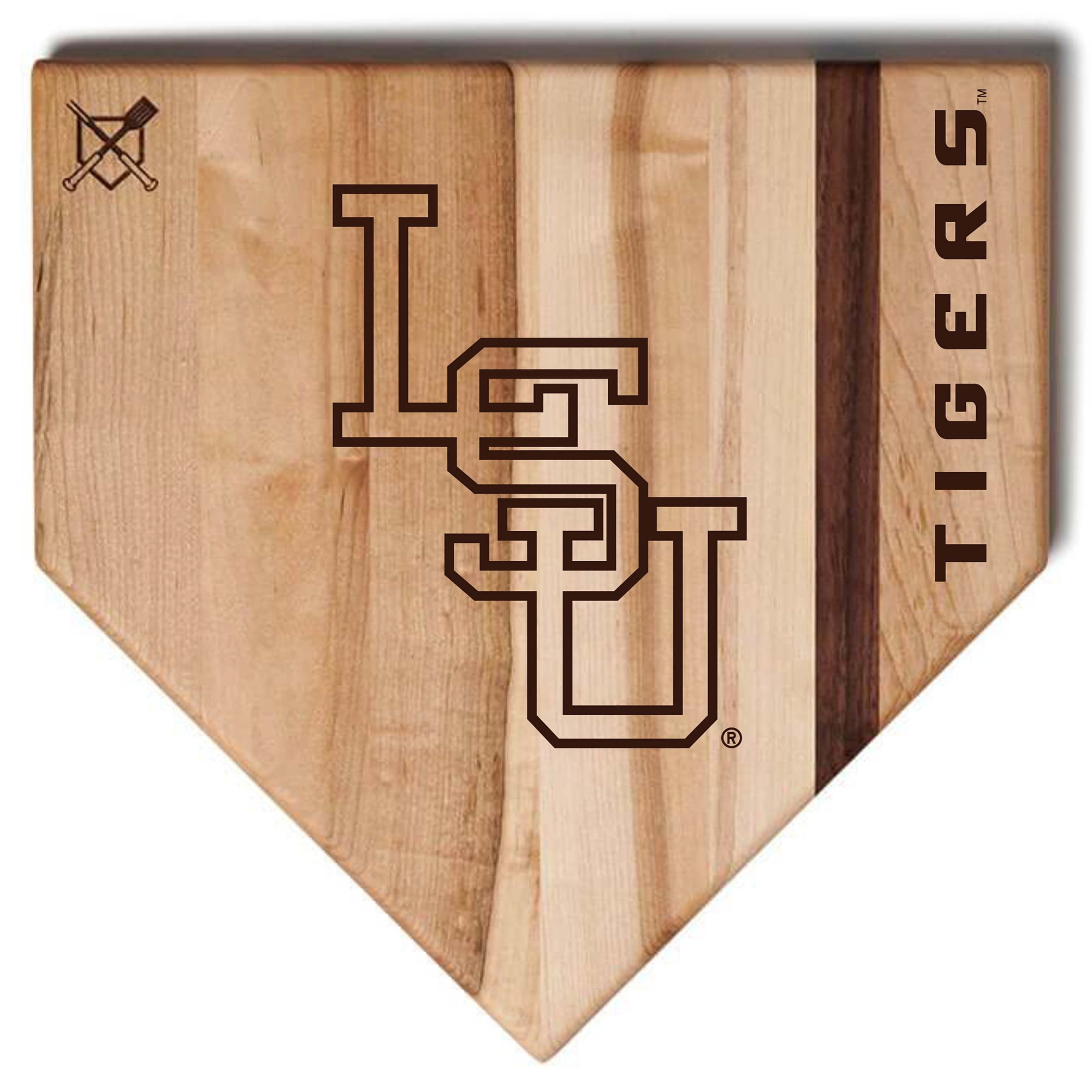 Baseball BBQ LSU Tigers 17" x 17" Home Plate Cutting Board - Walmart.com