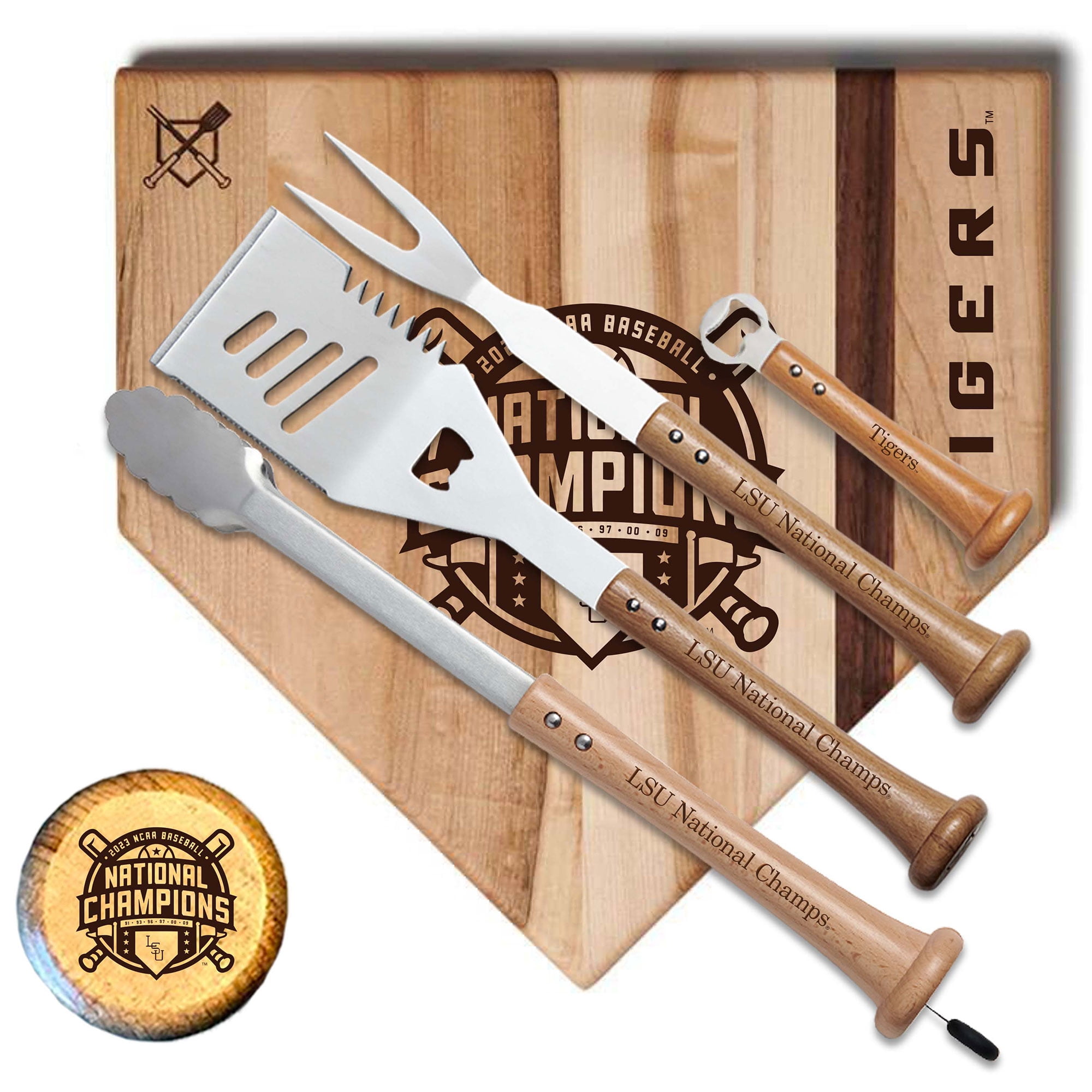 Baseball BBQ LSU Tigers 2023 NCAA Men's Baseball College World Series Champions 17" Grand Slam ...